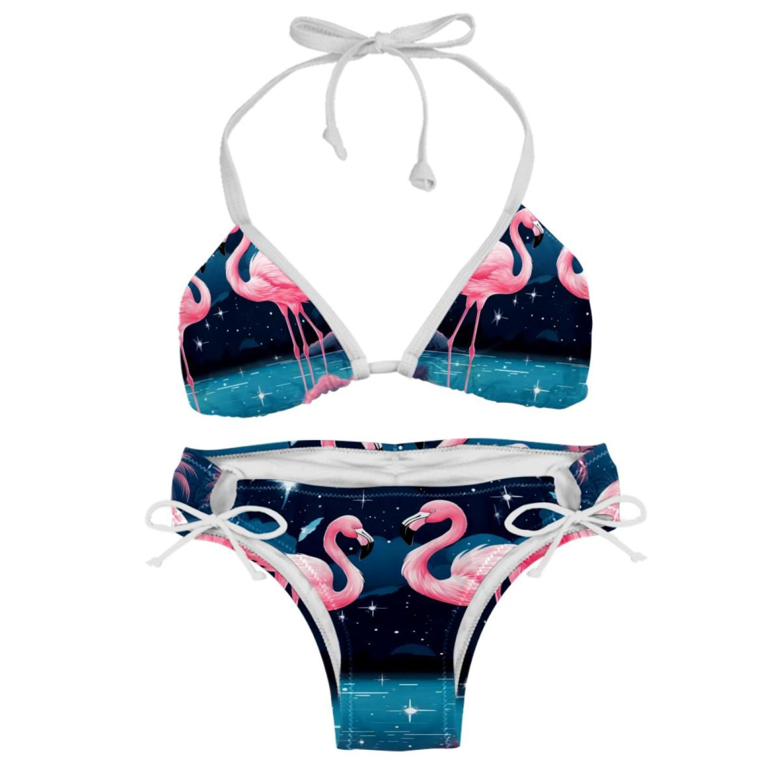 Starry Sky Flamingo Women's Bikini Set with Detachable Sponge and ...