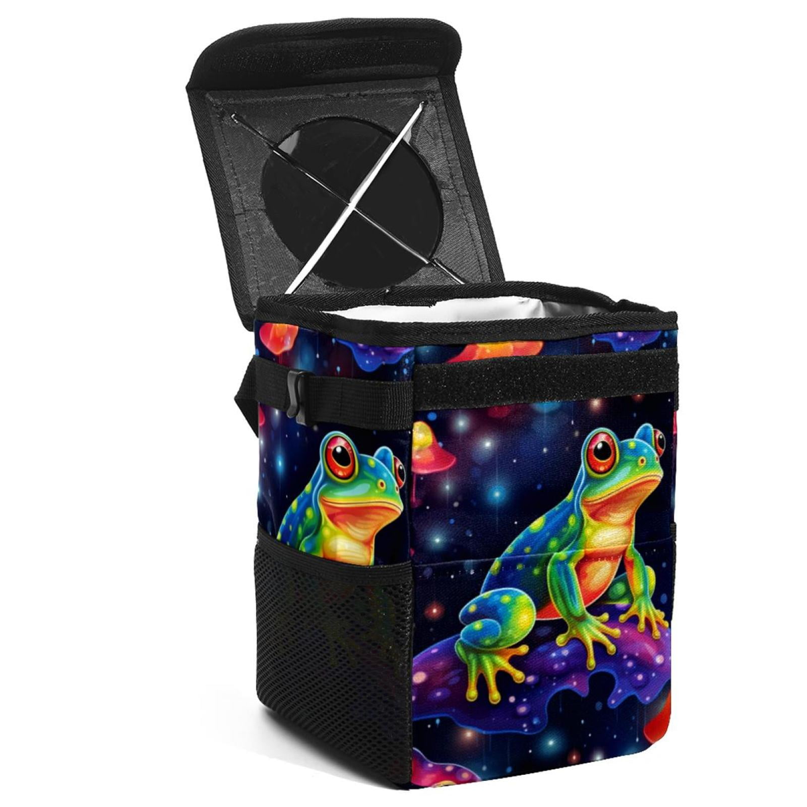 Starry Sky Frog Car Garbage Can Trash Can for Car, Foldable, with Lid ...