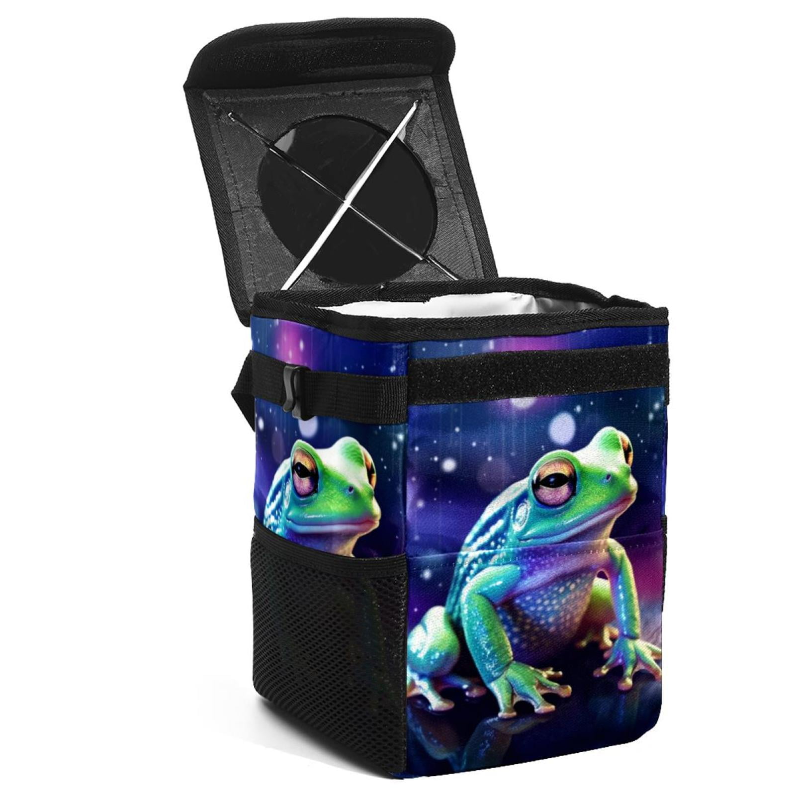 Starry Sky Frog Car Trash Can: Foldable with Lid, Leak-Proof, Hanging ...