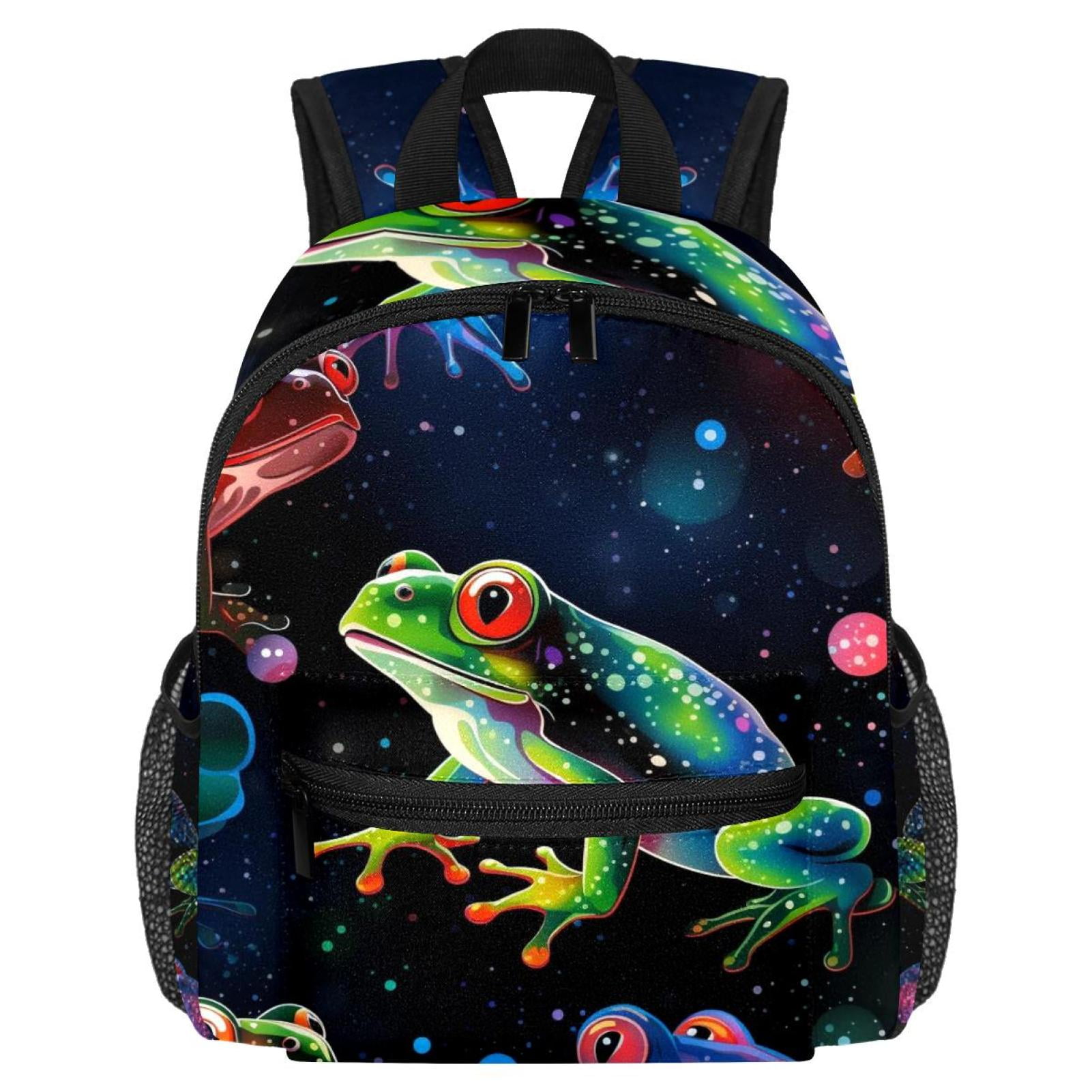 Starry Sky Frog Cute Book Bag with Adjustable Shoulder Strap, Large ...