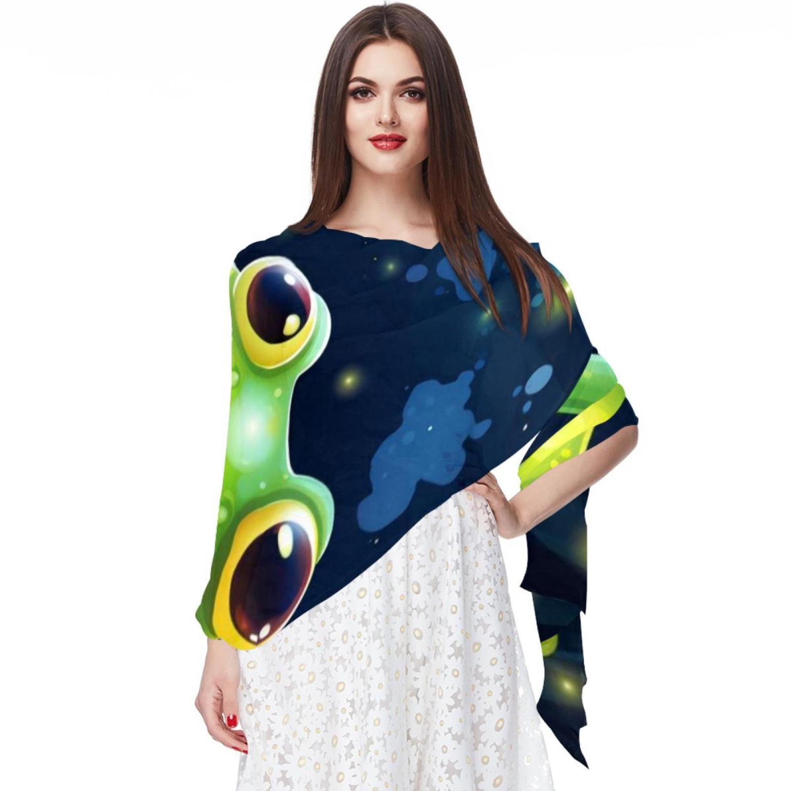 Starry Sky Frog Light and Breathable Chiffon Yarn Silk scarf for Women ...