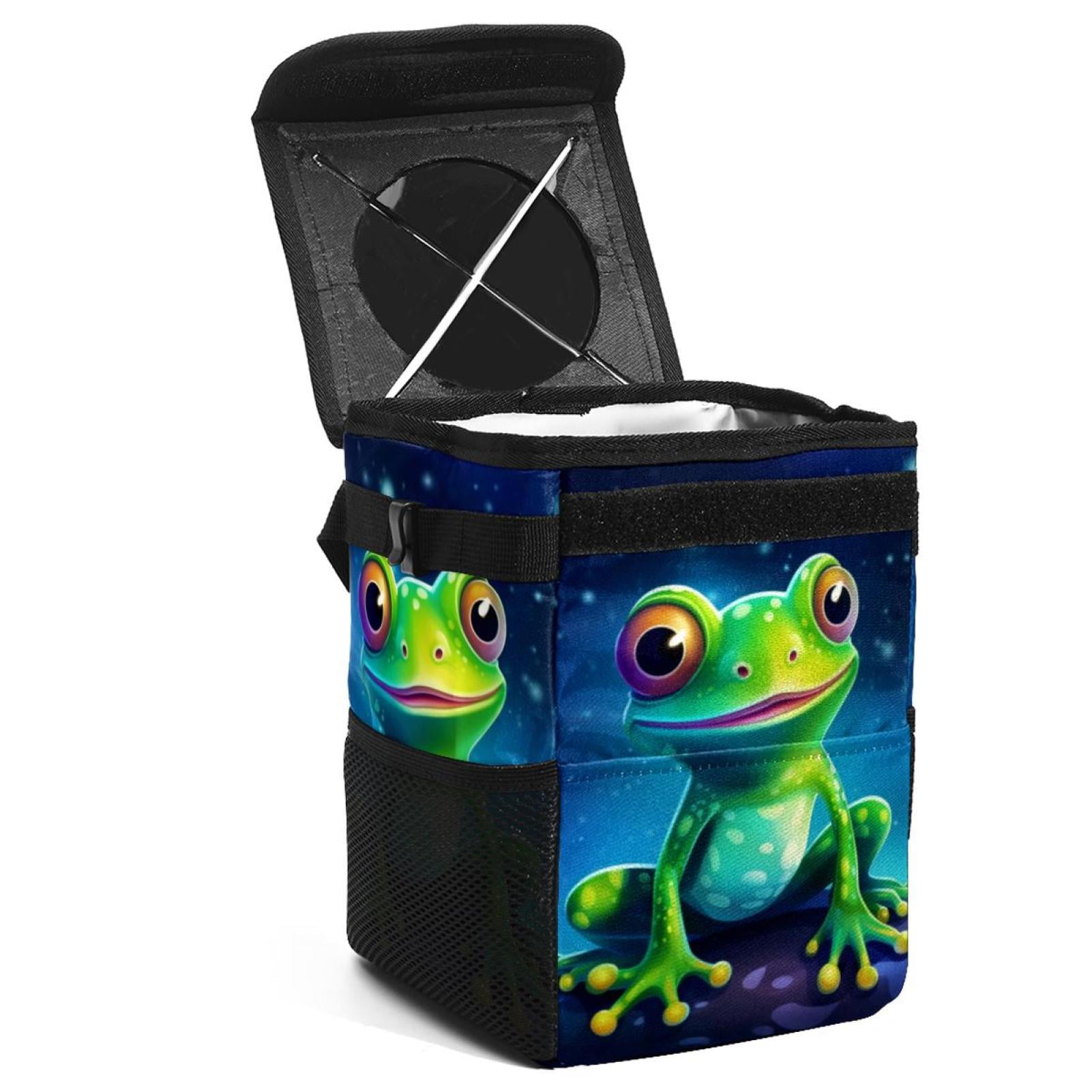 Starry Sky Frog Mini Trash Can Car Trash Can Trash Can for Car ...