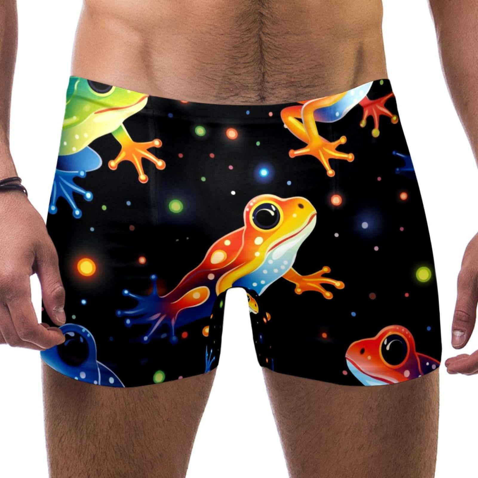 Starry Sky Frog Polyester Men's Beach Boxer Shorts for Ultimate Comfort ...