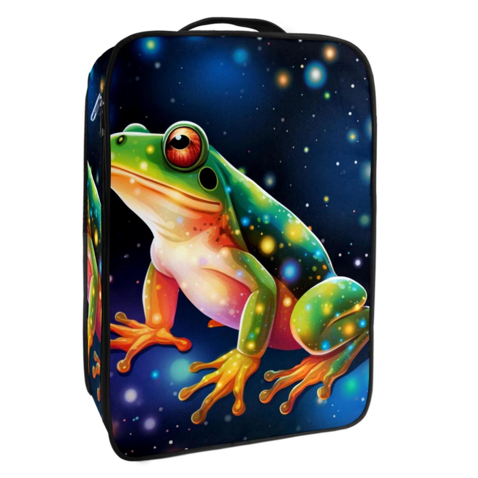 Starry Sky Frog Polyester Shoe Boxes - Spacious Storage Solution for ...