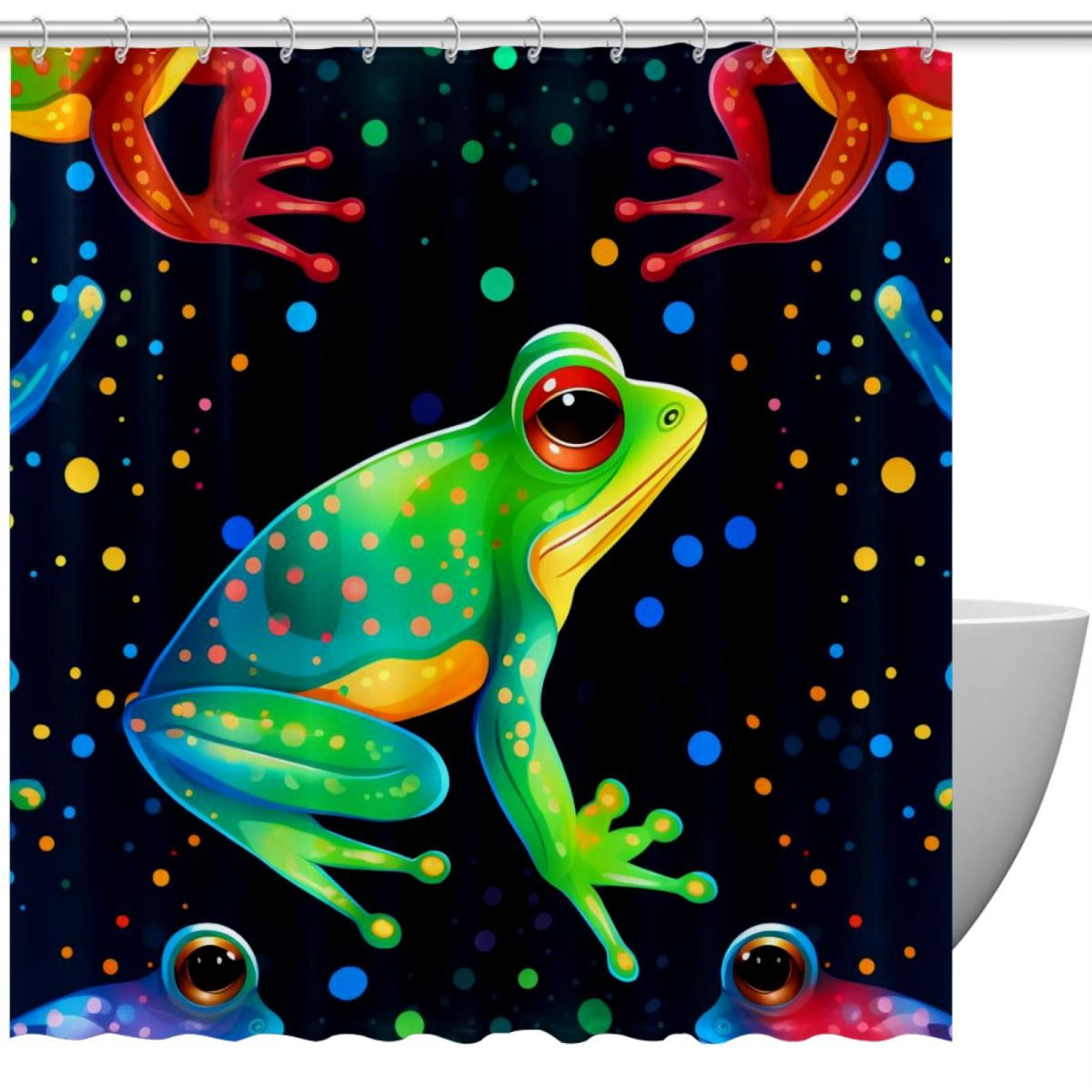 Starry Sky Frog Shower Curtain for Bathroom, Aesthetics Patterns ...