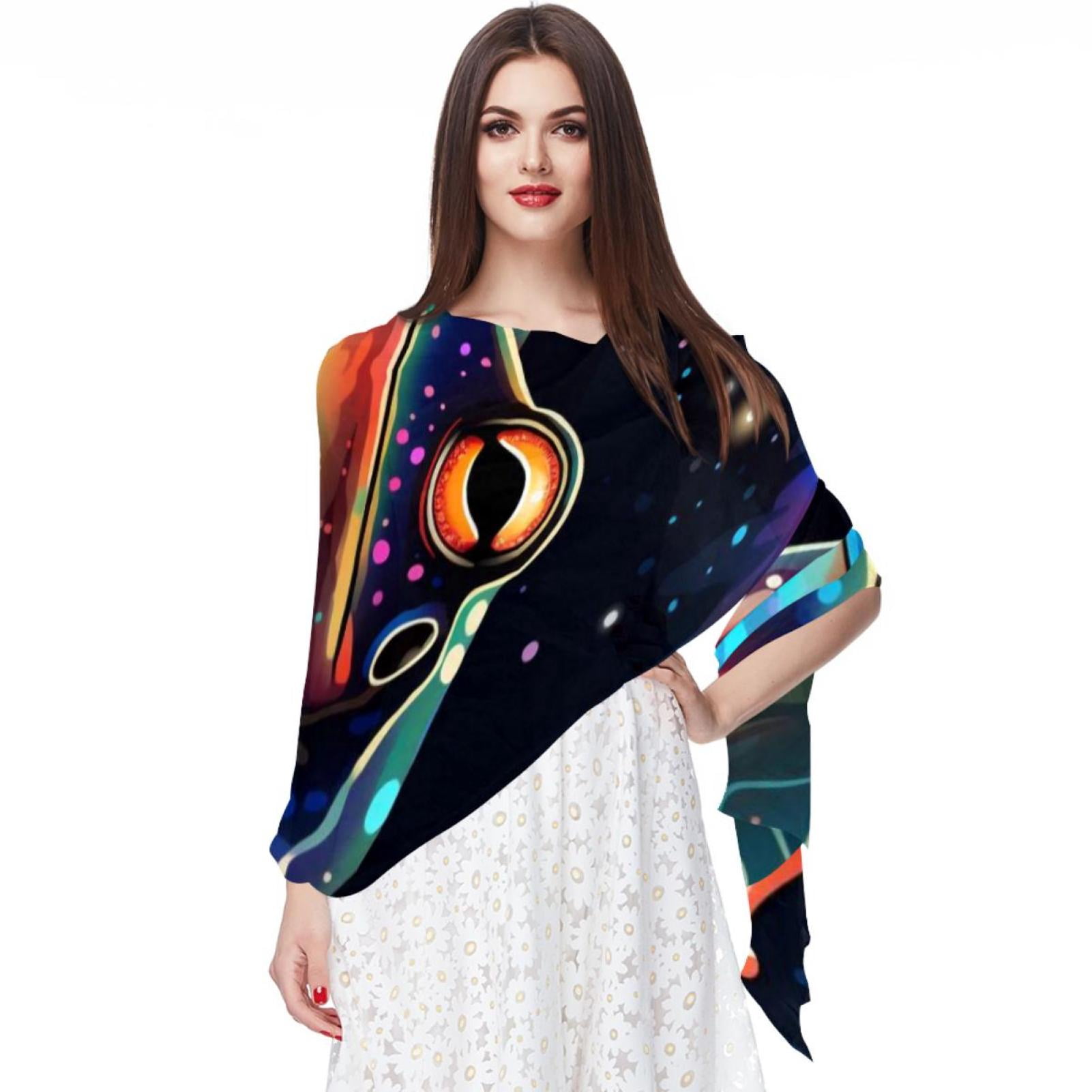 Starry Sky Frog Translucent Chiffon Yarn Silk Scarf - Light Breathable ...