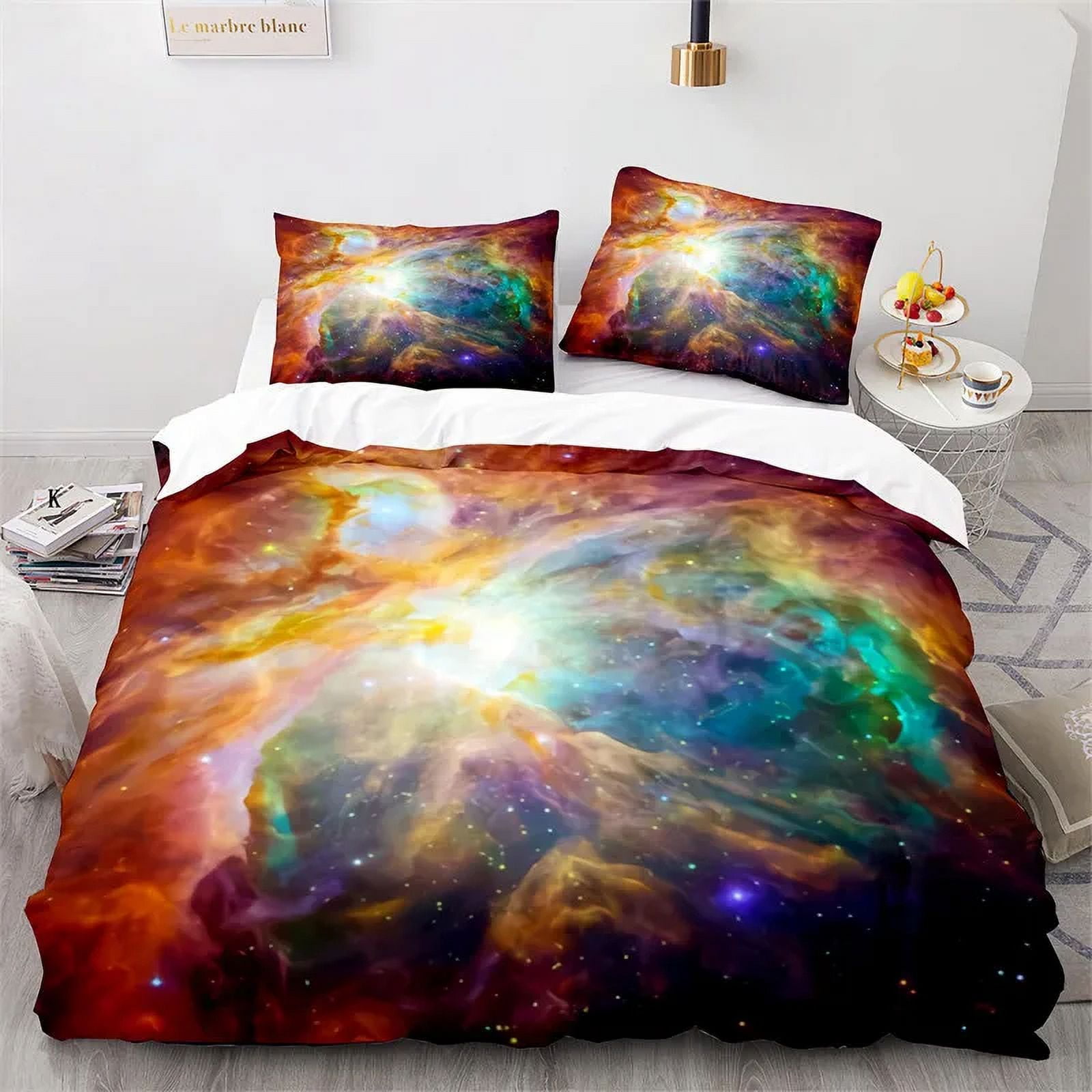 Starry Sky Galaxy Duvet Cover Natural Scenery Bedding Set Microfiber ...