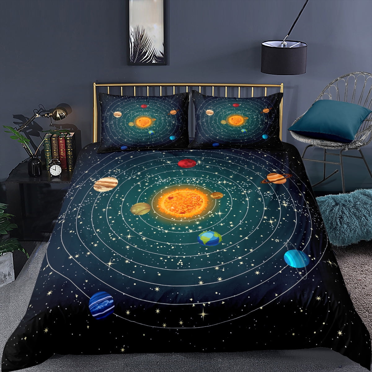Starry Sky Galaxy Duvet Cover Outer Space Bedding Set Microfiber Cosmos ...