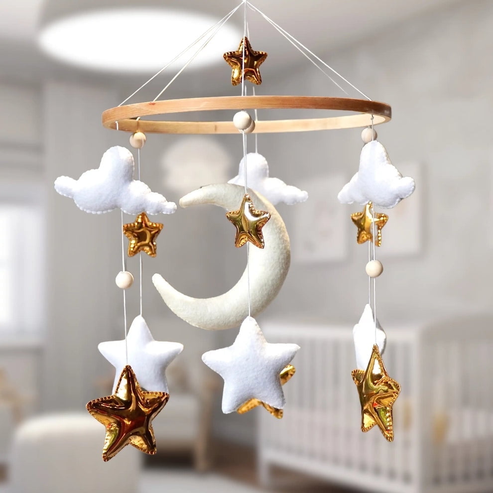 TINITIGIES Starry Night Mobile for Crib – Star and Moon Sky Theme ...