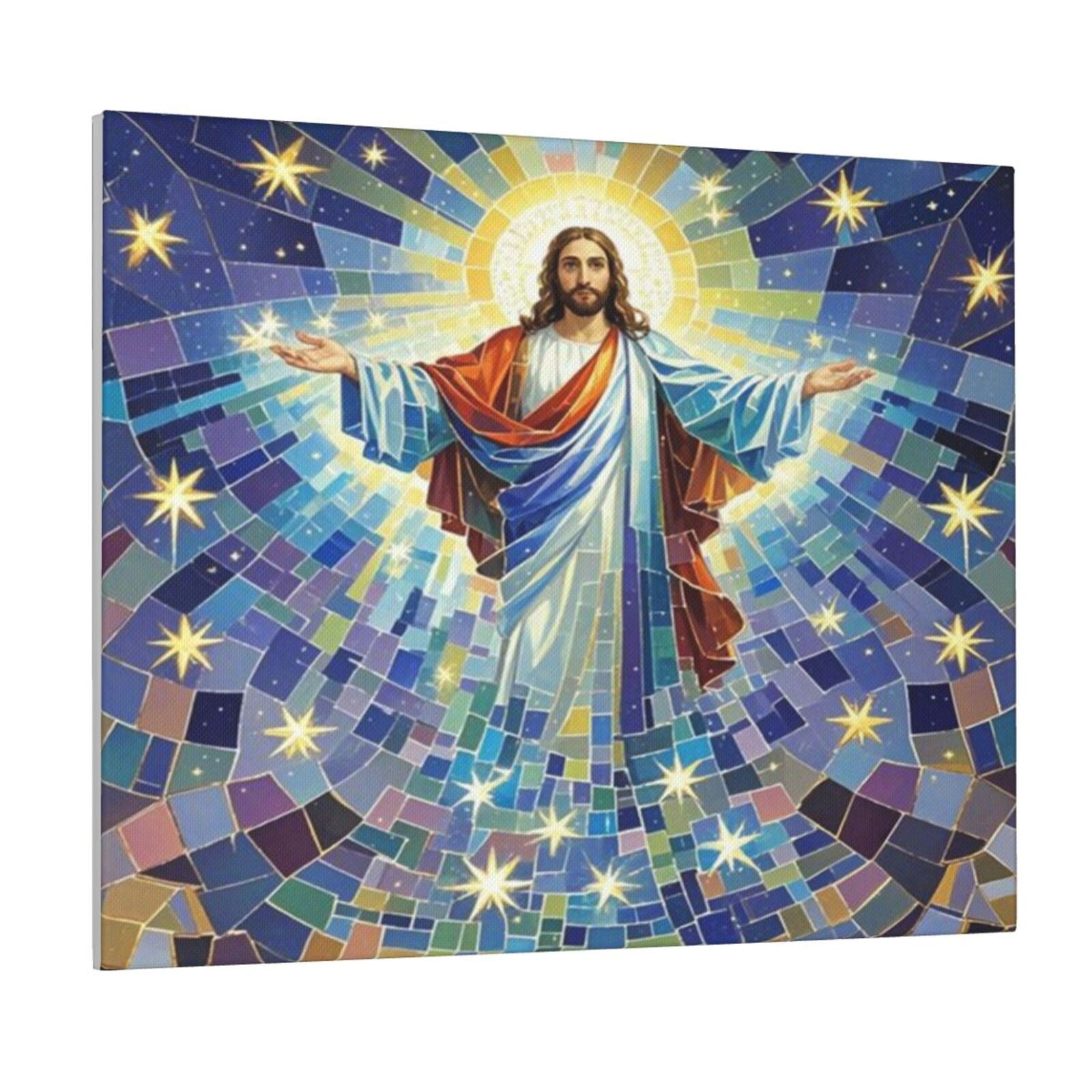 Starry Sky Holy Light Jesus Wall Art Nativity Canvas Wall Art Christian ...