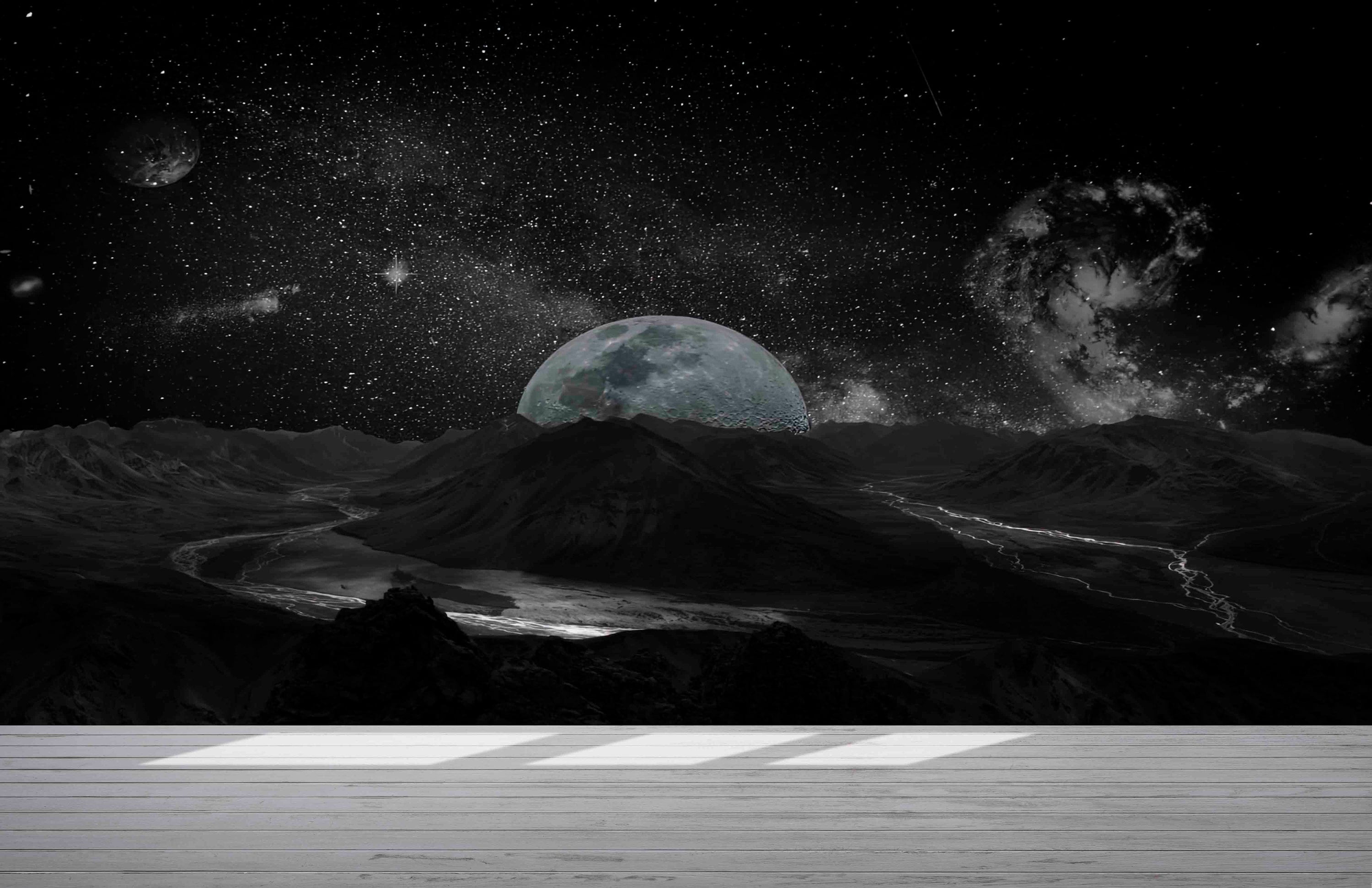 Starry Sky Landscape, Galaxy Wallpaper, Modern Wallpaper, 3d Wallpaper ...
