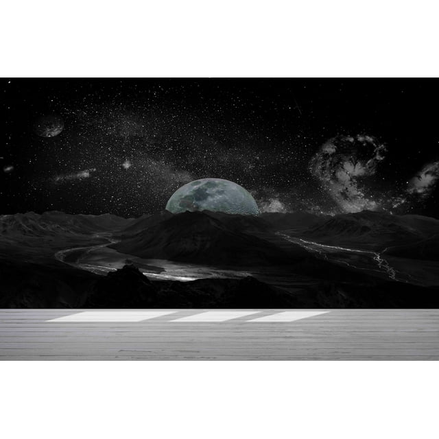 Starry Sky Landscape, Galaxy Wallpaper, Modern Wallpaper, 3d Wallpaper ...