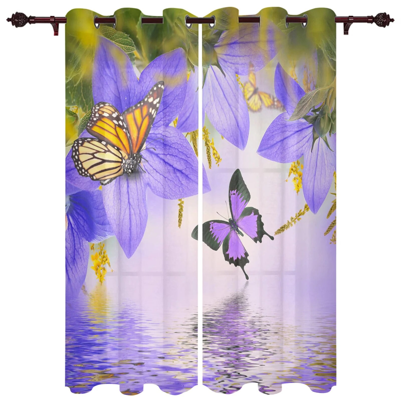Starry Sky Meteor House Valance Window Curtains For Living Room Bedroom ...