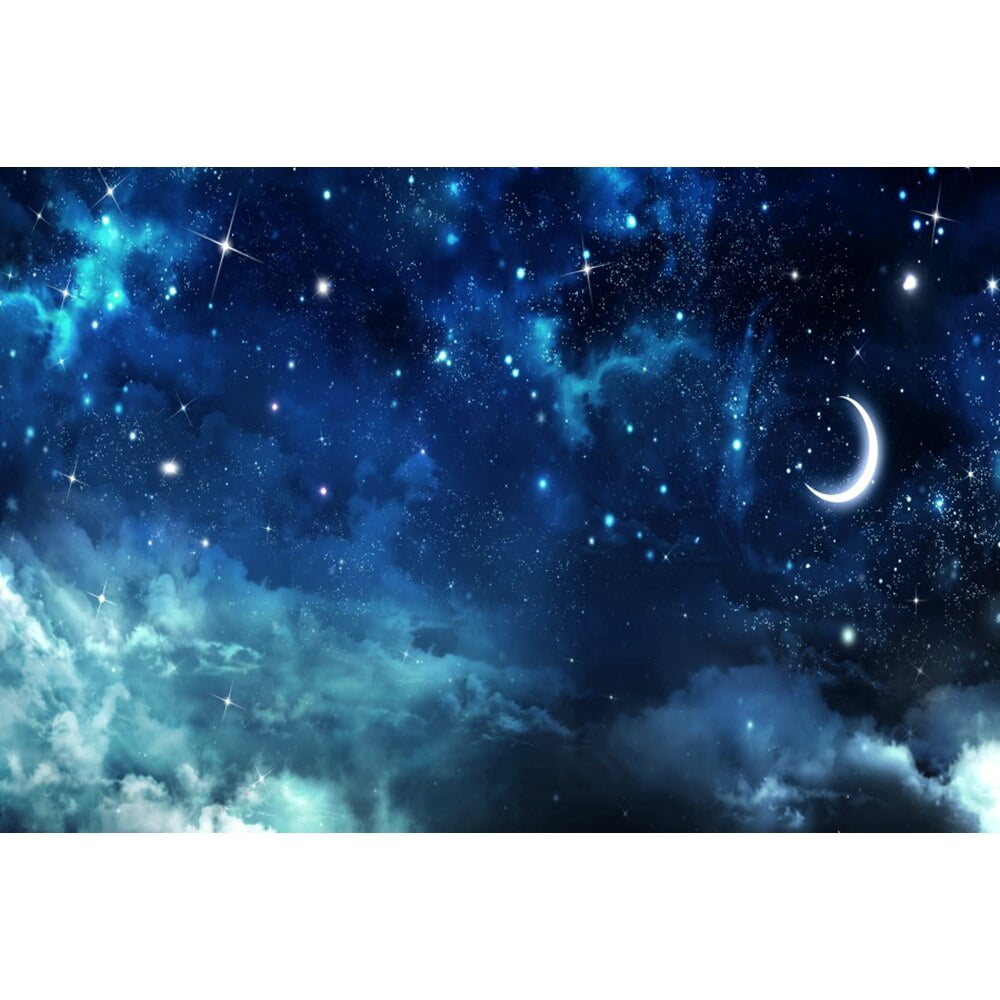 Starry Sky Night Stars Moon Photography Backdrops Photo Background ...