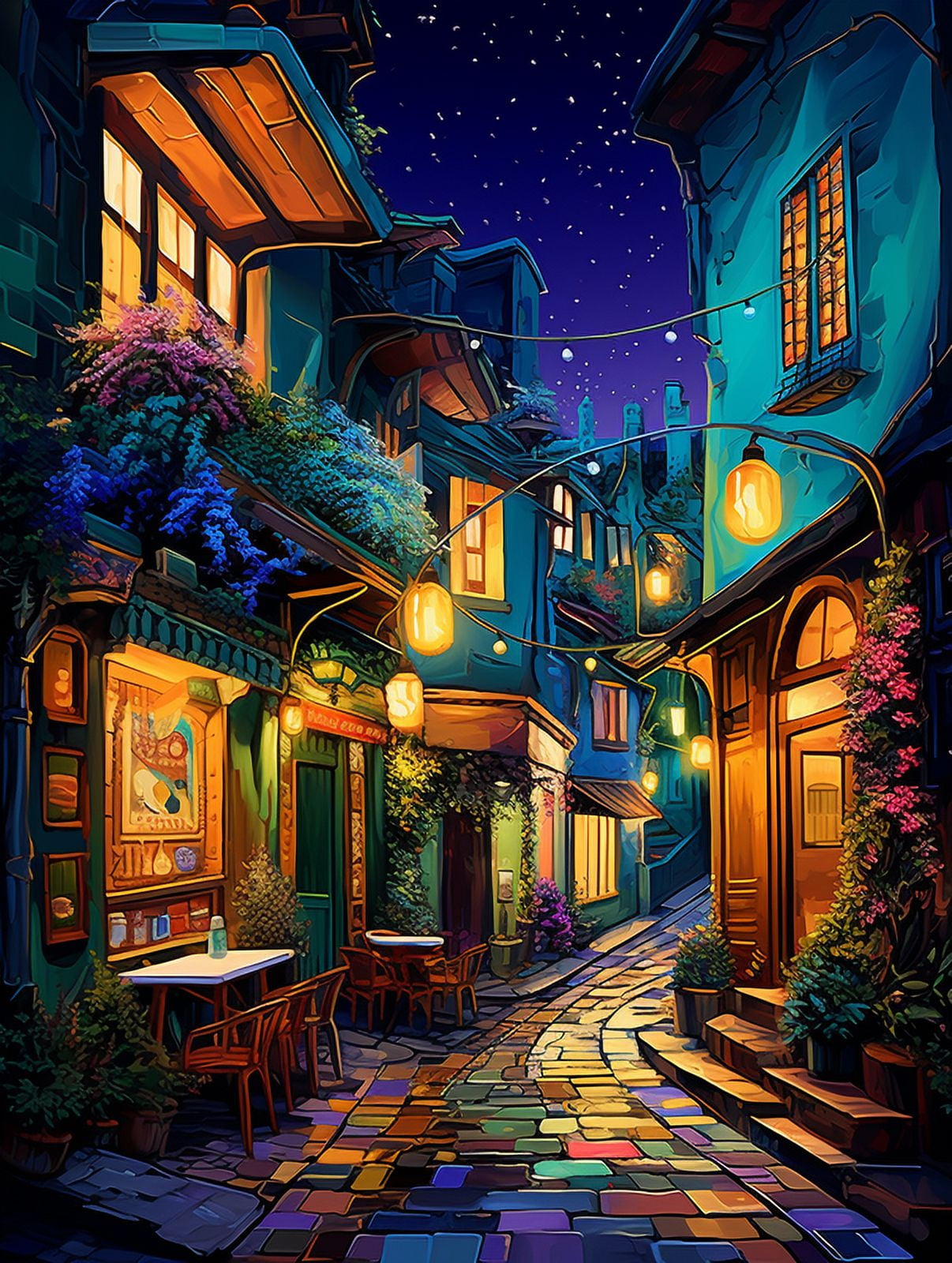 Starry Sky Oil Painting - 300 Piece Puzzle Multi-color Puzzle - Fun ...