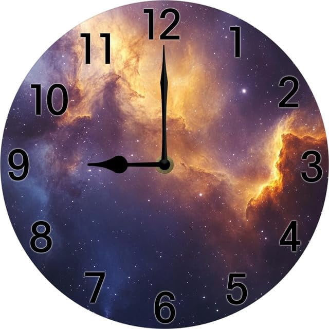 Starry Sky Pattern Wall Clocks Galaxy Wall Clock Cool Decor for Kids ...