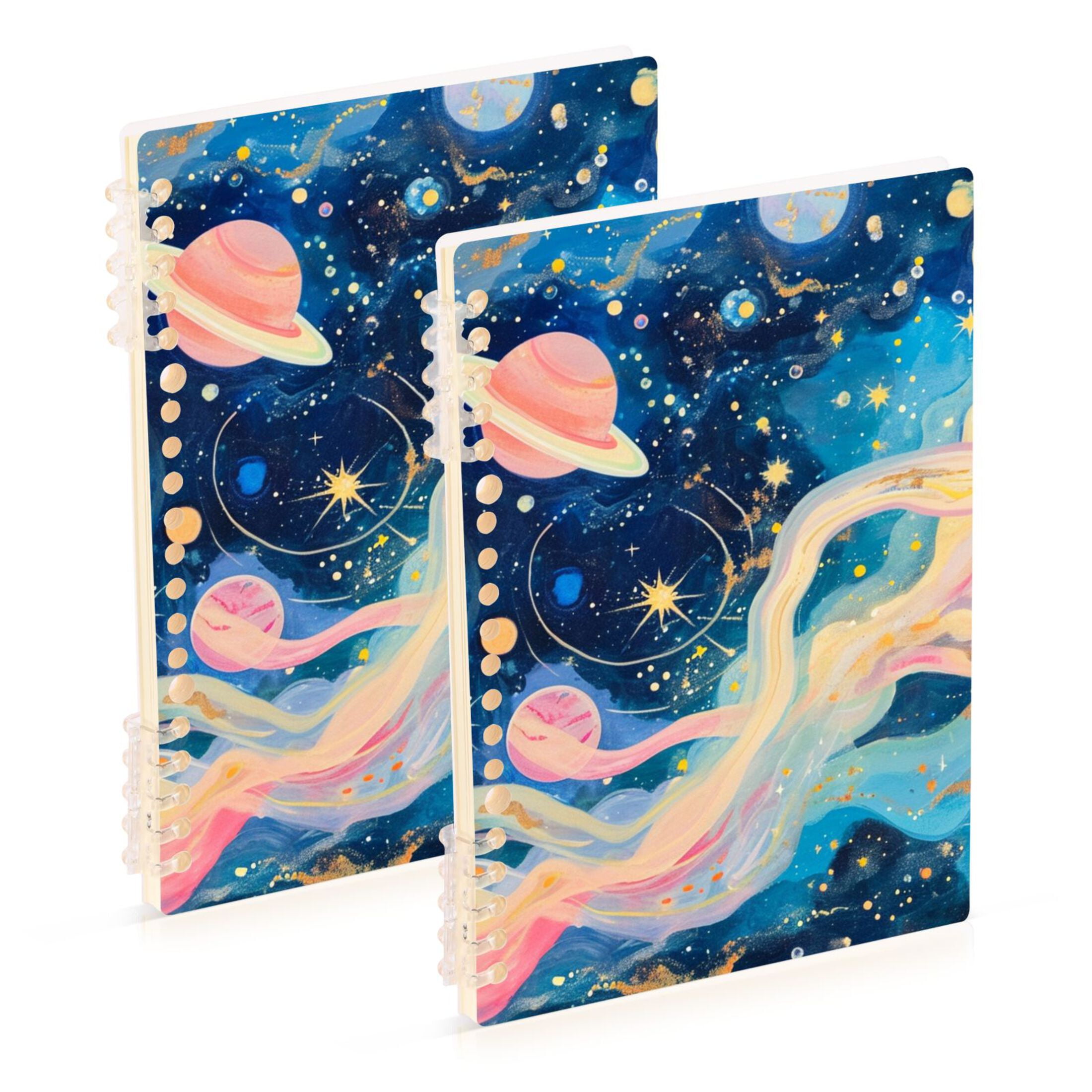 Starry Sky Planets Ring Binder Notebook Journey Note Diary College ...