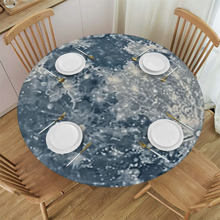 Starry Sky Round Tablecloth with Elastic Edge, Starry Sky Style Texture ...