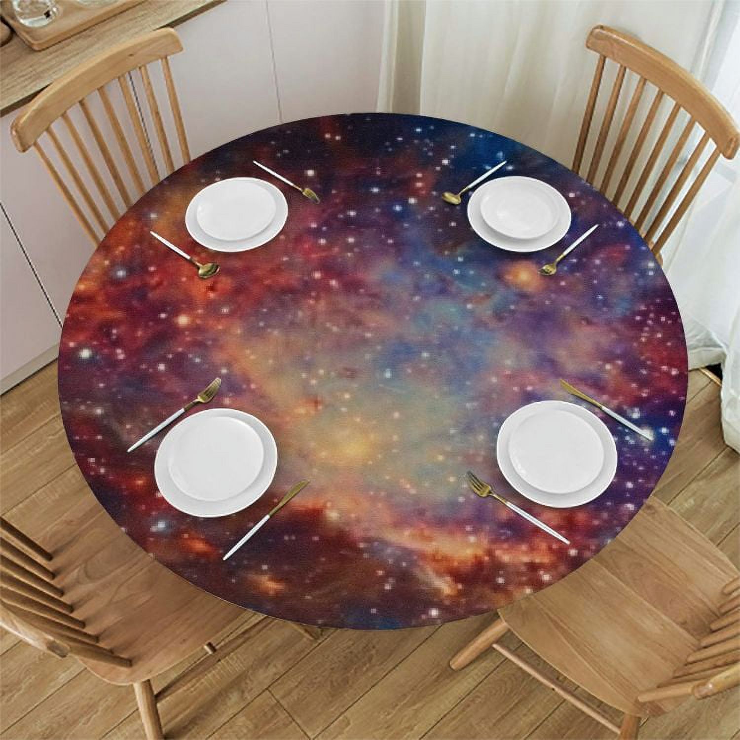 Starry Sky Round Tablecloth with , Starry Sky Style Texture, Suitable ...