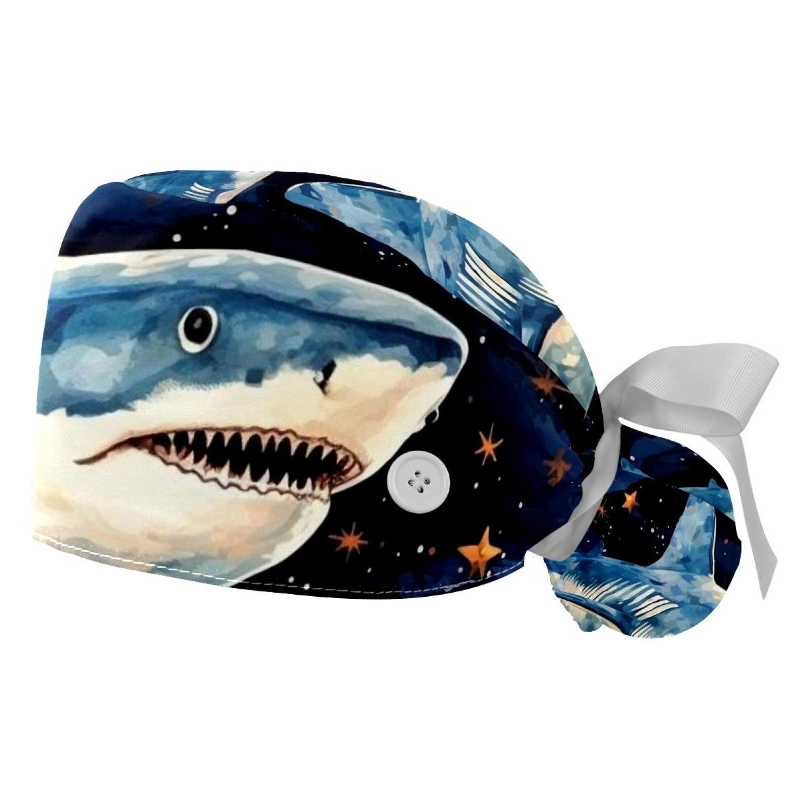 Starry Sky Shark Adjustable Women Working Caps with Buttons One Size ...