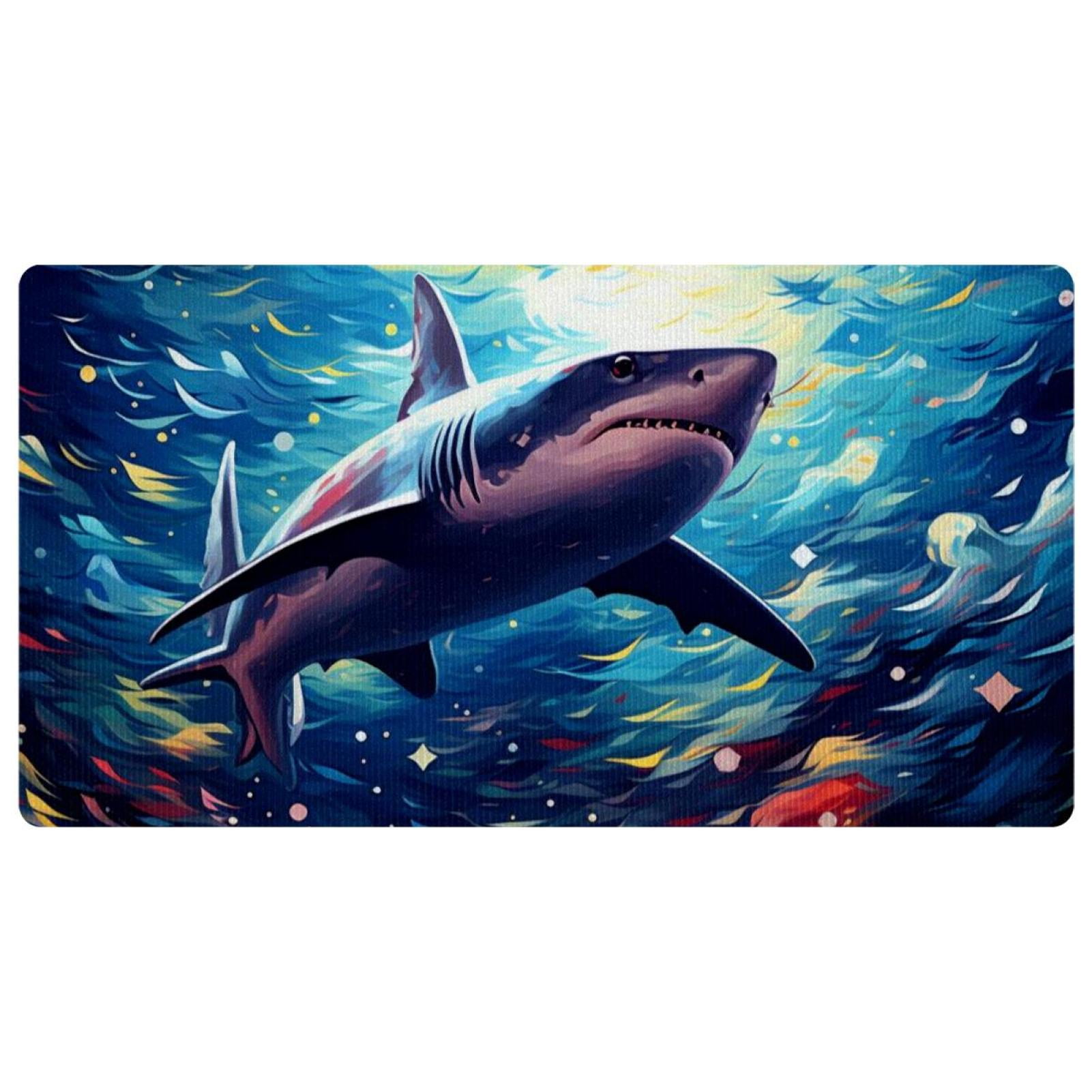 Starry Sky Shark Kitchen Rug, Absorbent Runner Mat for Floor, Washable ...