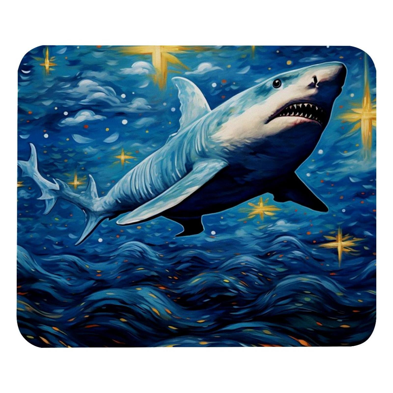Starry Sky Shark Mouse Pad, Personality Design Rubber Base for Office ...