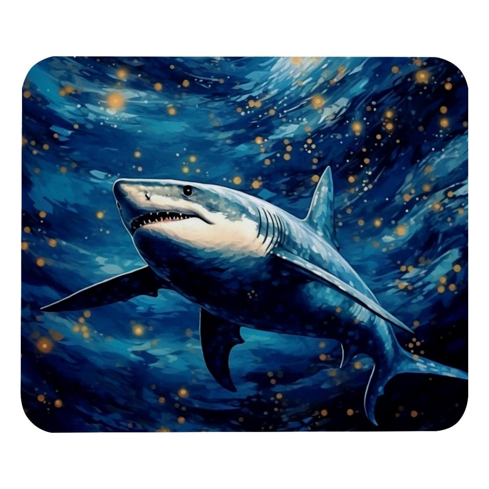 Starry Sky Shark Mouse Pad, Personality Design Rubber Base for Office ...