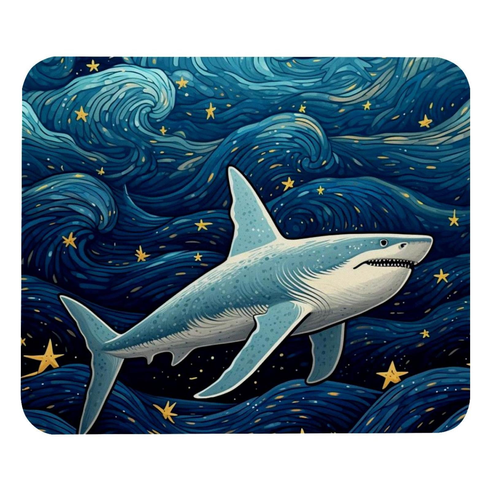 Starry Sky Shark Mouse Pad, Personality Design Rubber Base for Office ...