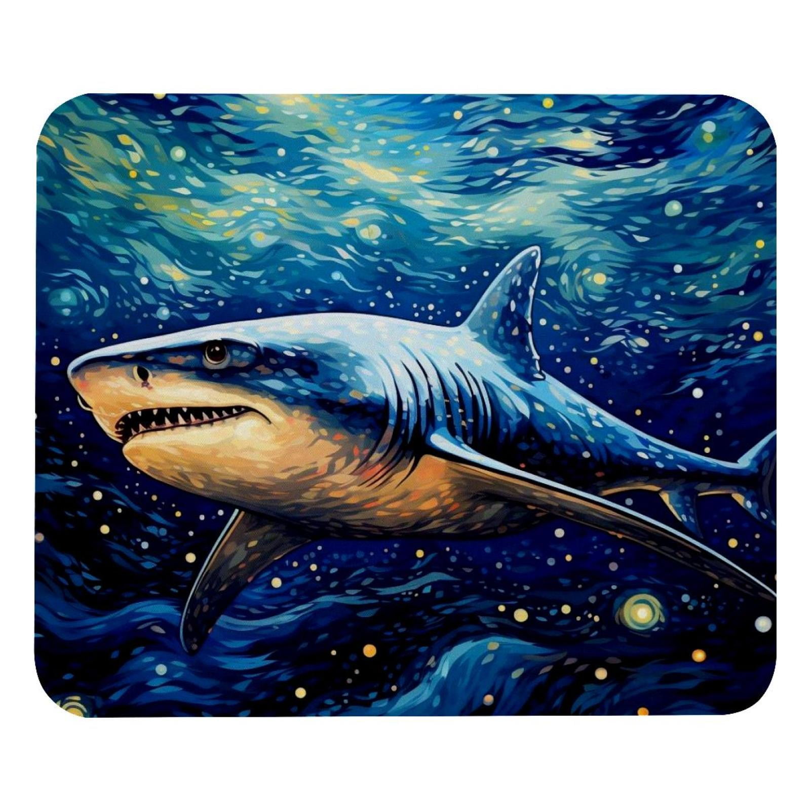 Starry Sky Shark Mouse Pad, Personality Design Rubber Base for Office ...