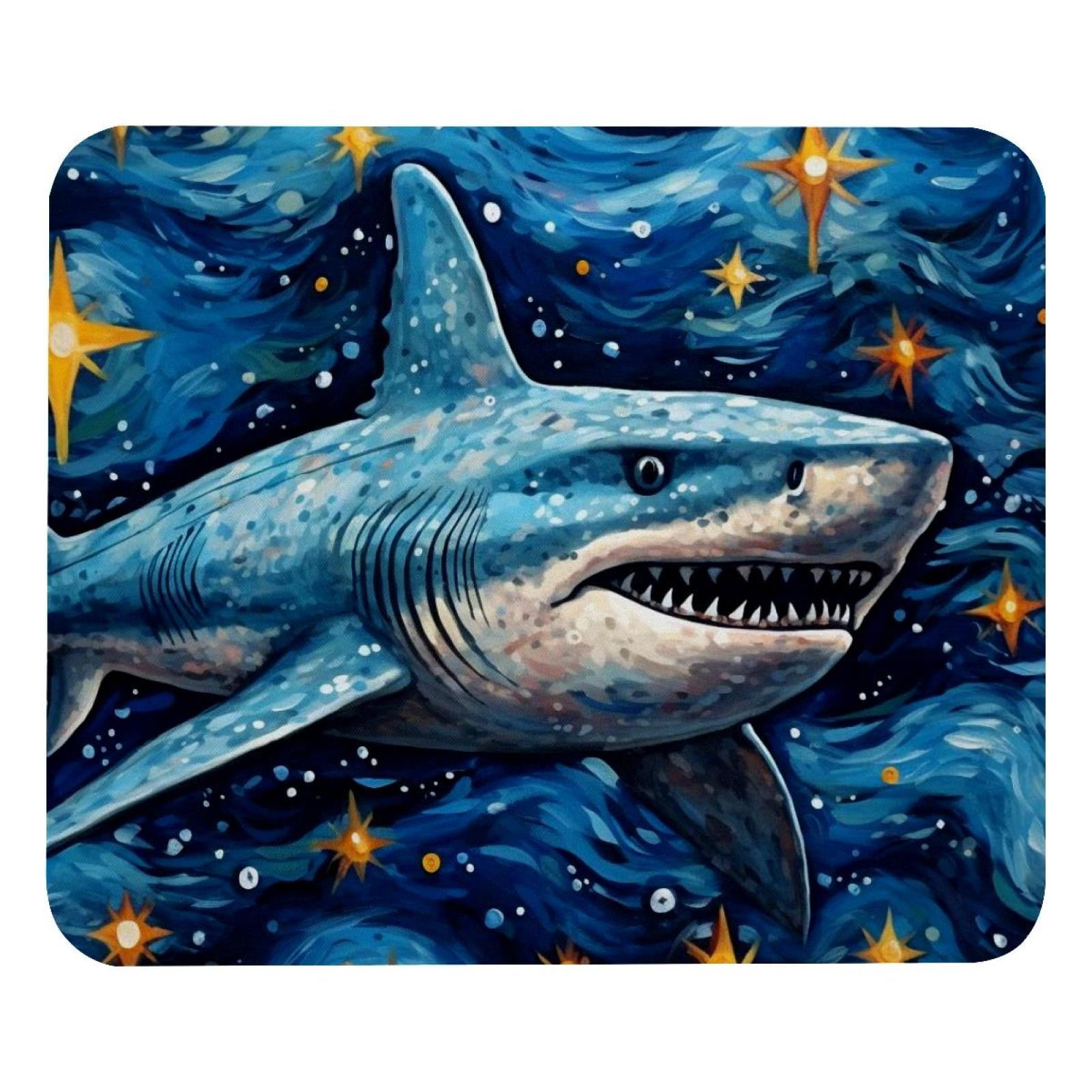 Starry Sky Shark Mouse Pad, Rubber Base Computer Mouse Pads for ...