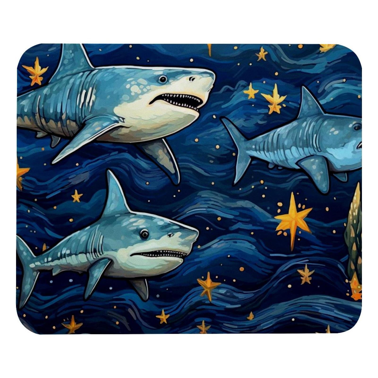 Starry Sky Shark Mouse Pad for Wireless Mouse Home Office Desk Laptop ...