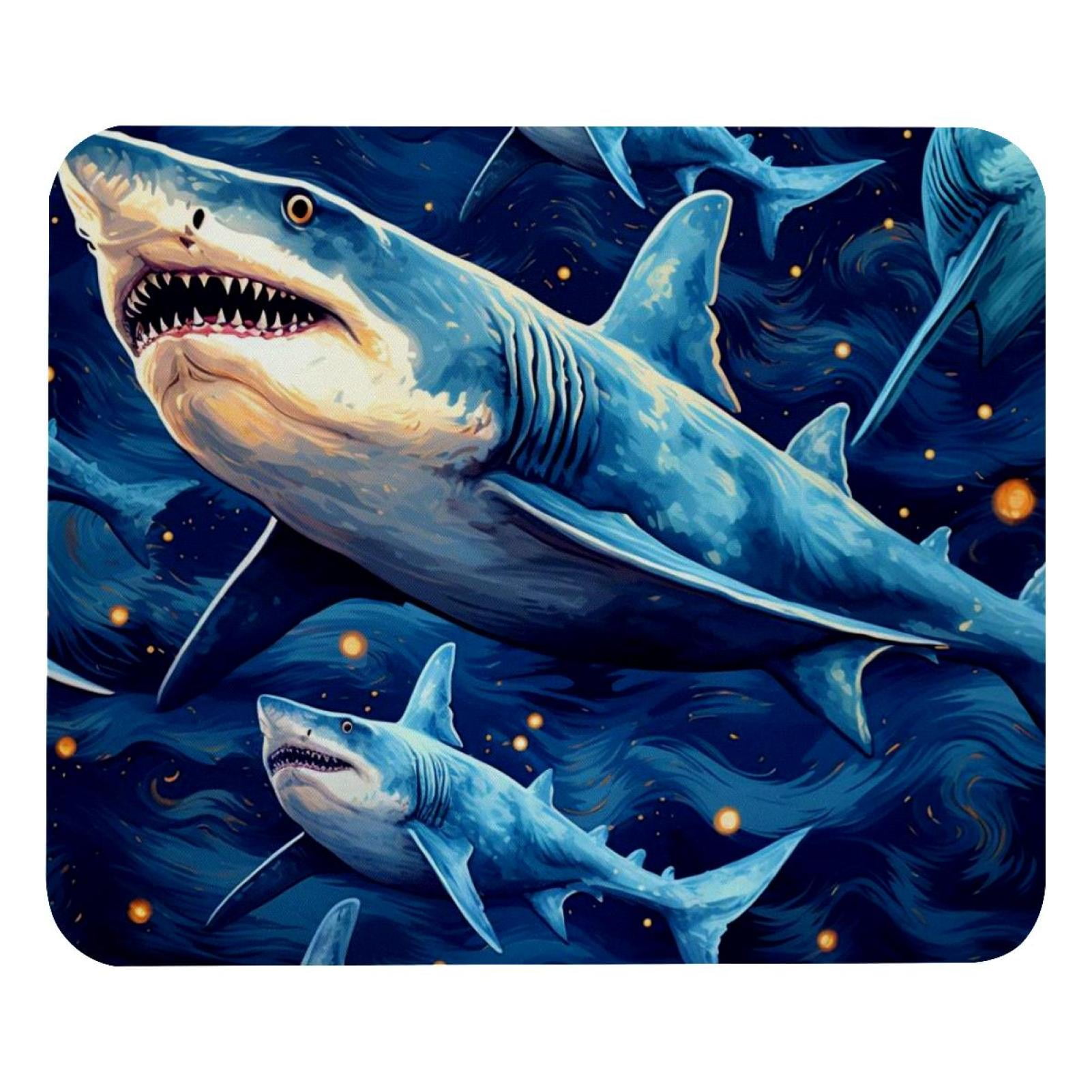 Starry Sky Shark Mouse Pad for Wireless Mouse Home Office Desk Laptop ...