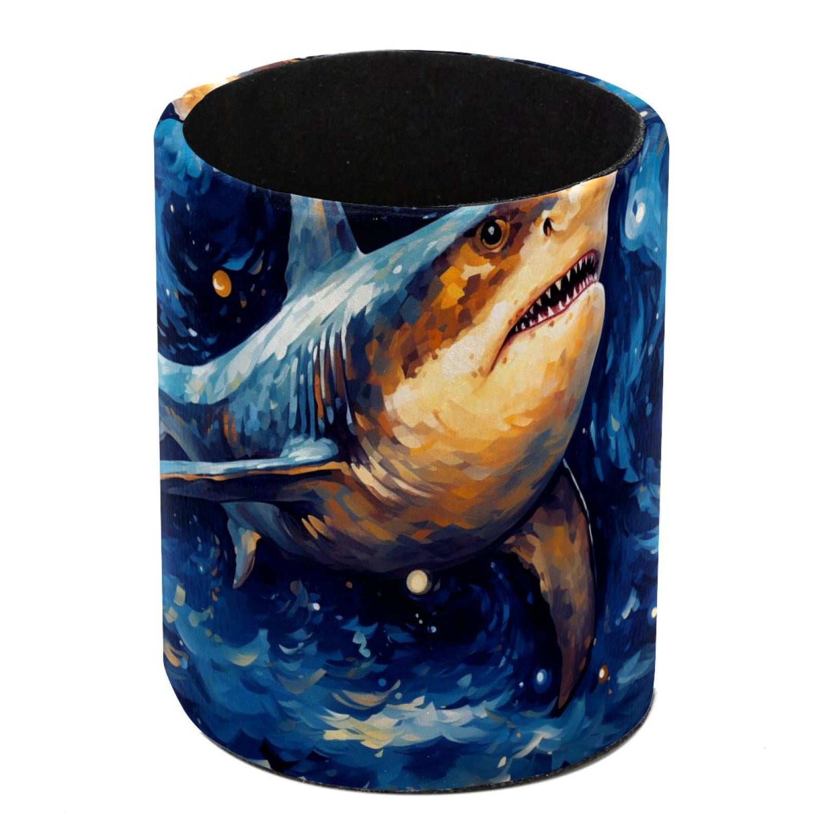 Starry Sky Shark Pen Pencil Holder for Desk, Desk Pen Organizer Desktop ...