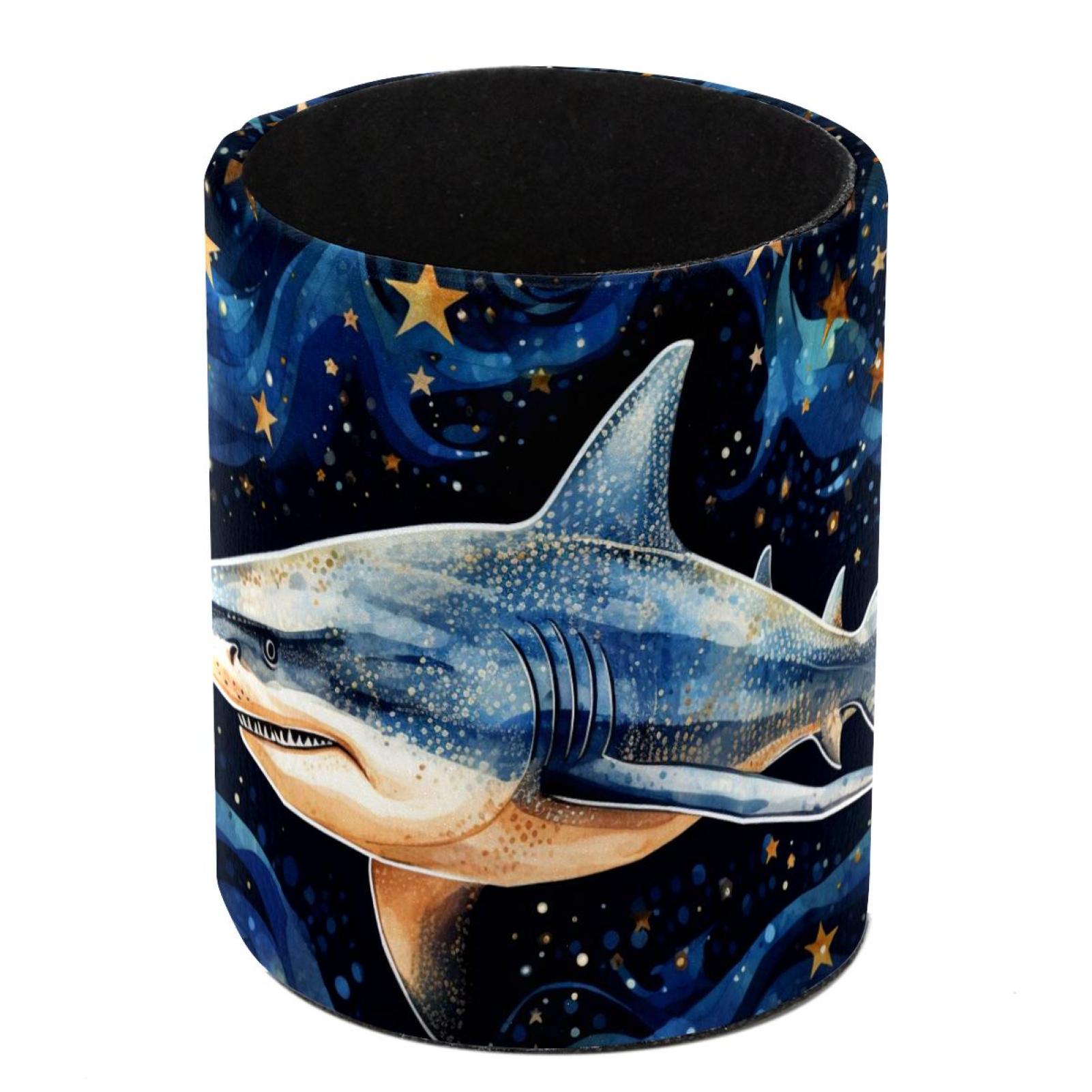 Starry Sky Shark Pen Pencil Holder for Desk, Desk Pen Organizer Desktop ...