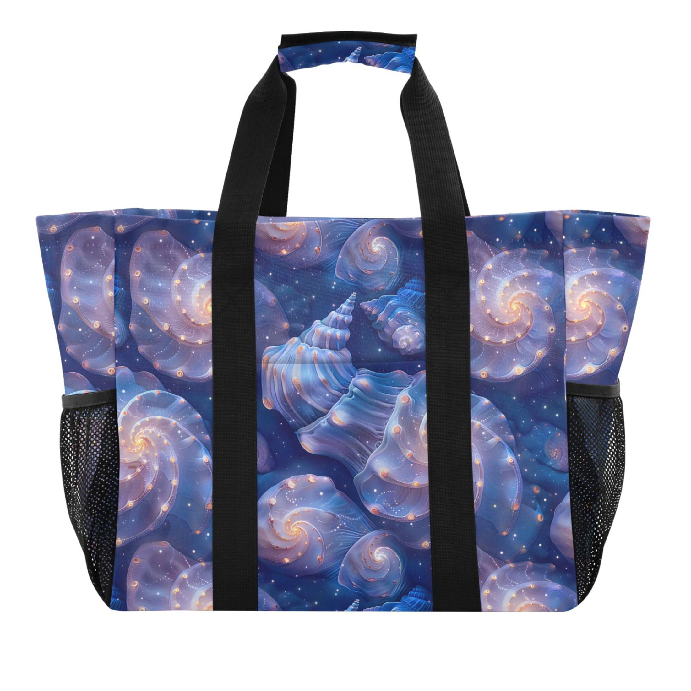 Starry Sky Shells Reusable Grocery Bags with Handle Side Pocket ...