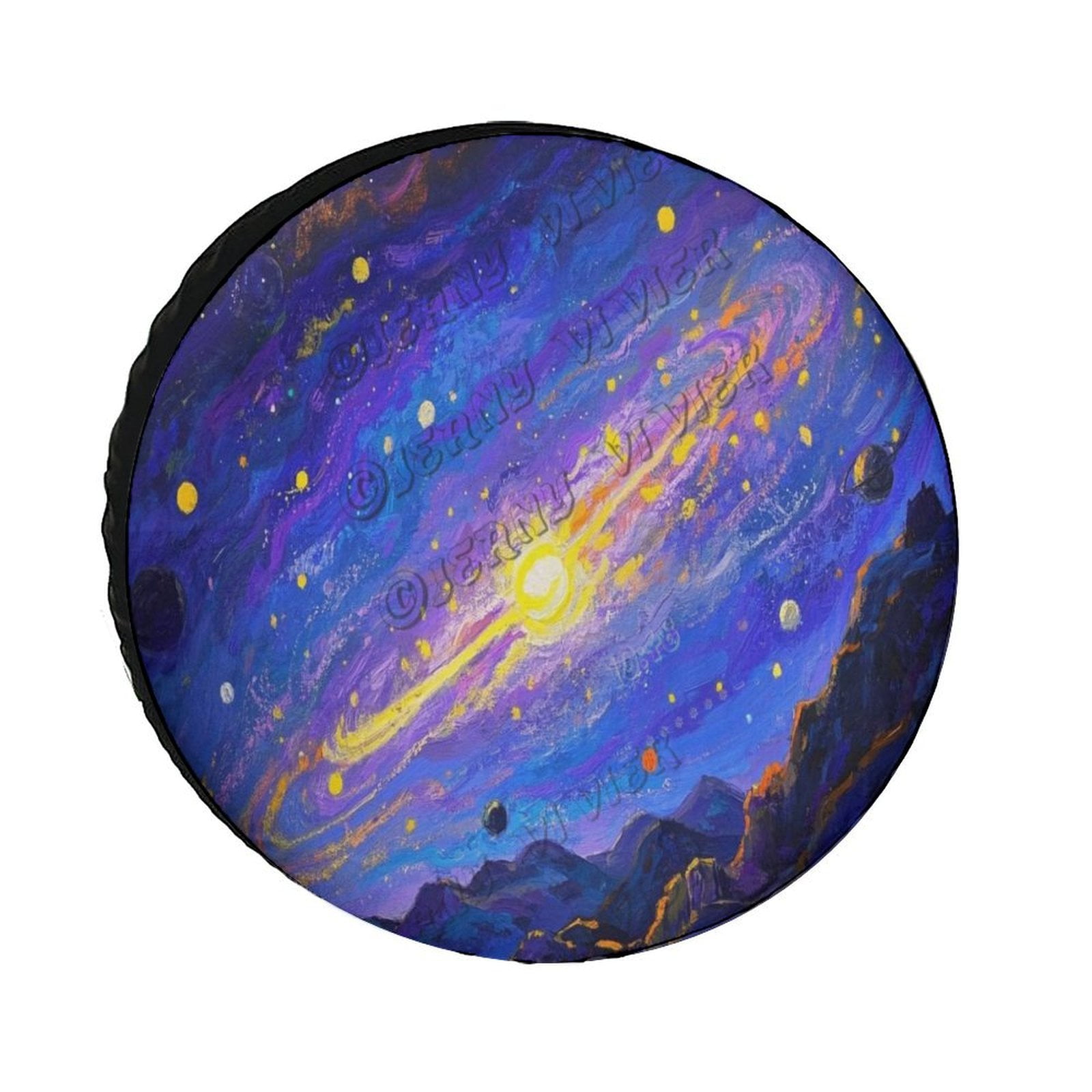 Starry Sky Spare Tire Cover Wheel Protectors UV-Resistant Weatherproof Universal for Trailer Rv ...