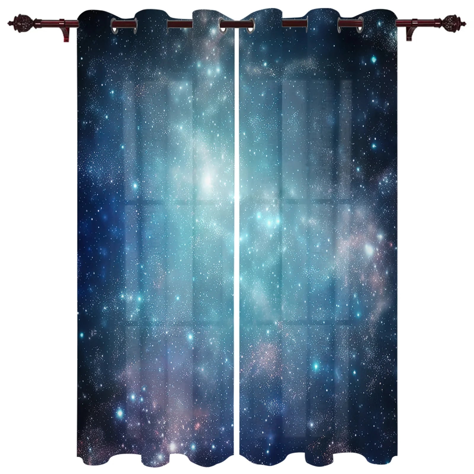 Starry Sky Stars Milky Way Curtains for Bedroom Living Room Window ...