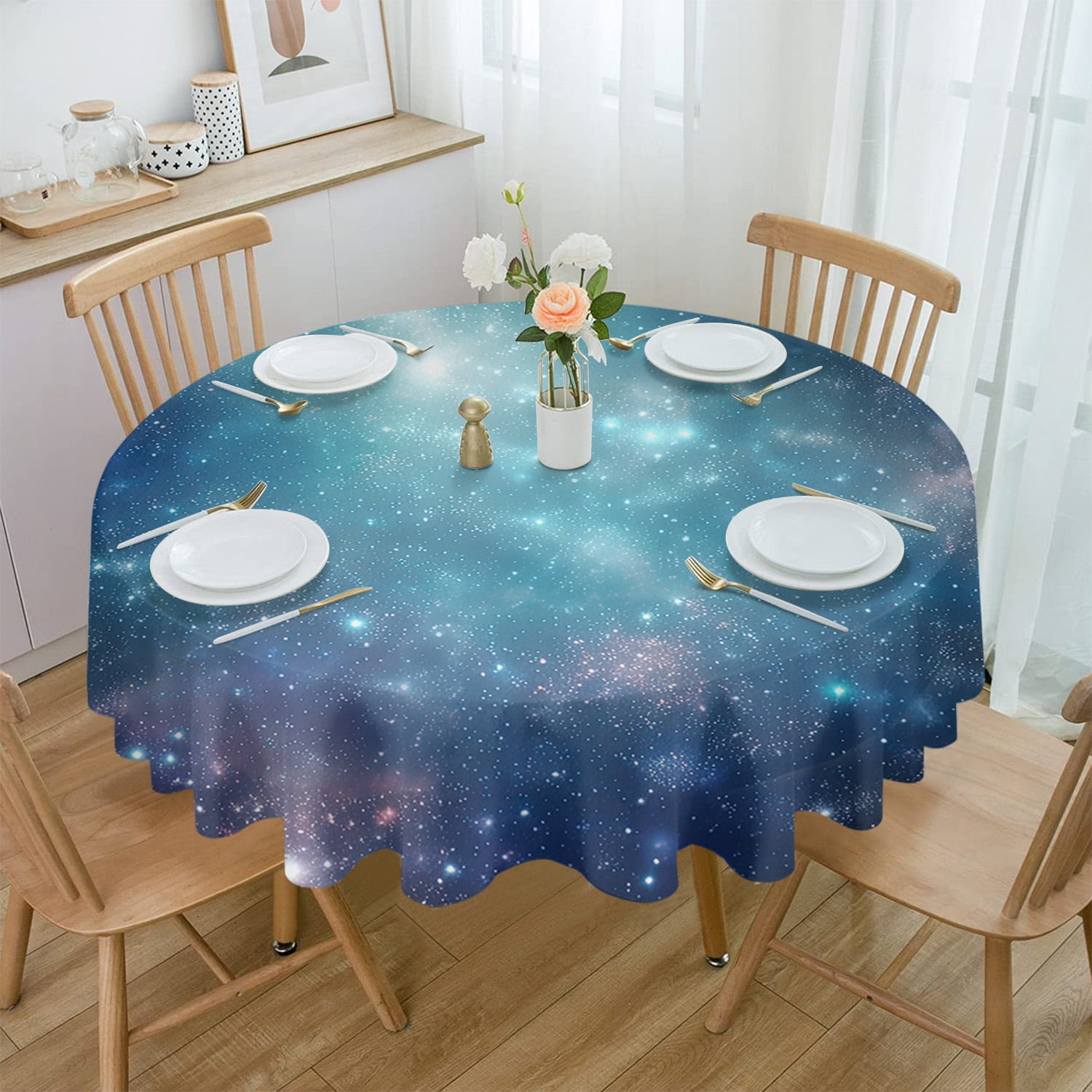 Starry Sky Stars Milky Way Tablecloths for Dining Table Waterproof ...