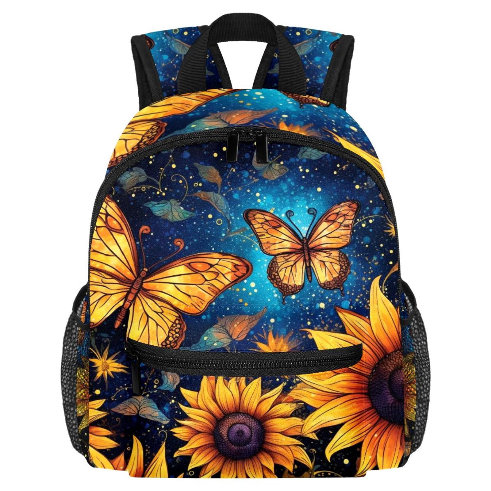 Starry Sky Sunflower Butterfly Airport Backpack Preppy Cute Mini ...