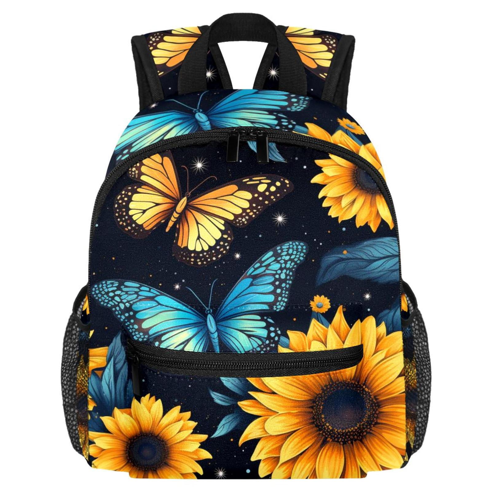 Starry Sky Sunflower Butterfly Cute Adjustable Shoulder Strap Backpack ...