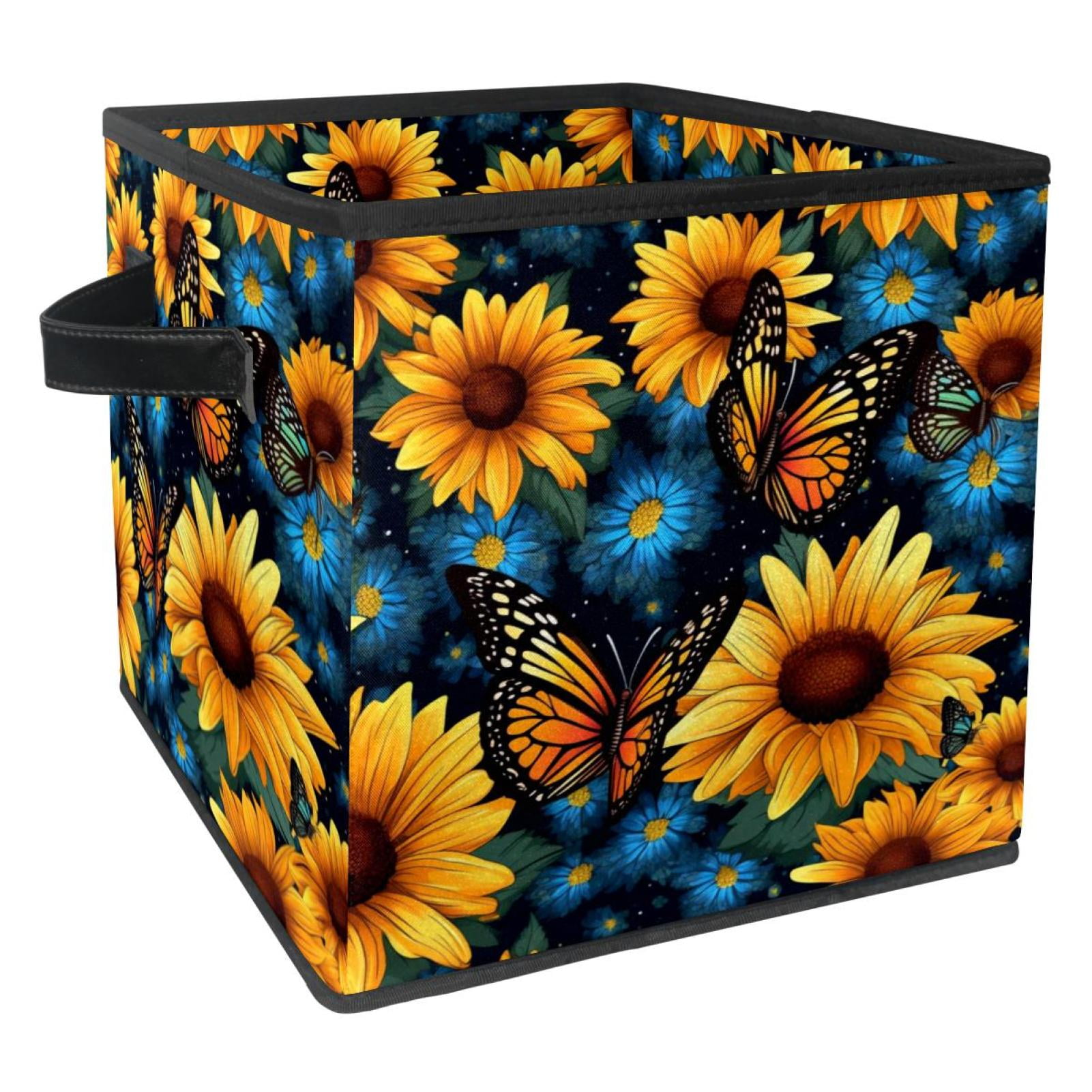 Starry Sky Sunflower Butterfly Foldable Toy Box Organizer Bins Storage ...