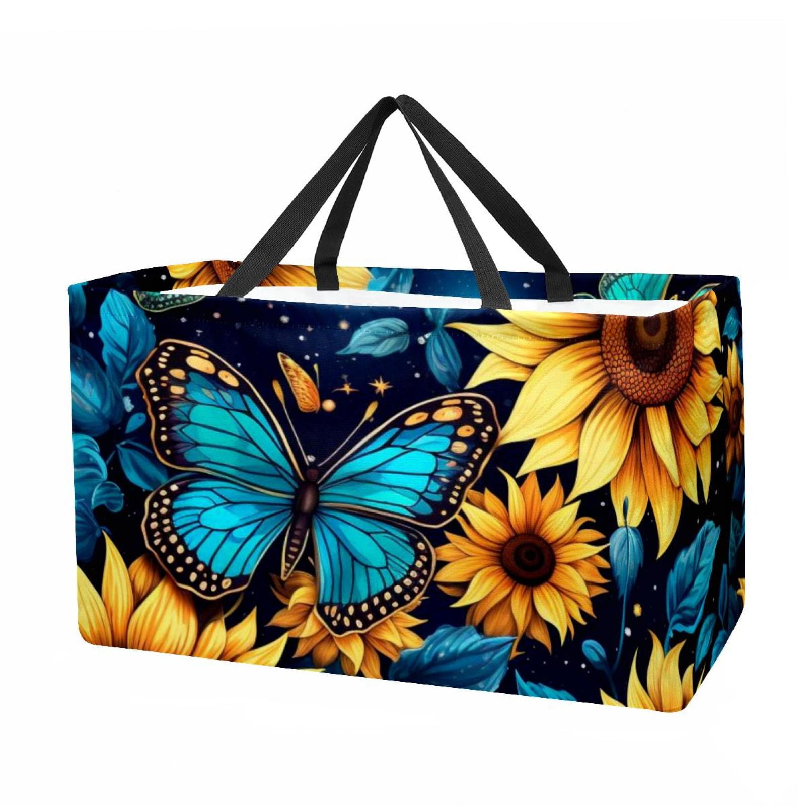 Starry Sky Sunflower Butterfly Large Capacity Reusable Foldable Cube ...