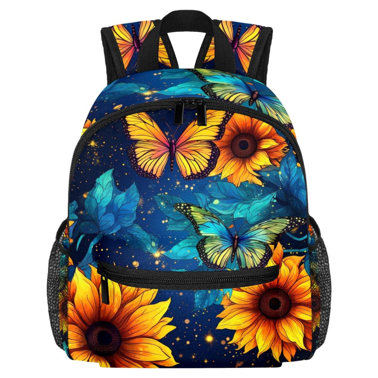 Starry Sky Sunflower Butterfly Lightweight Large Capacity Adjustable ...