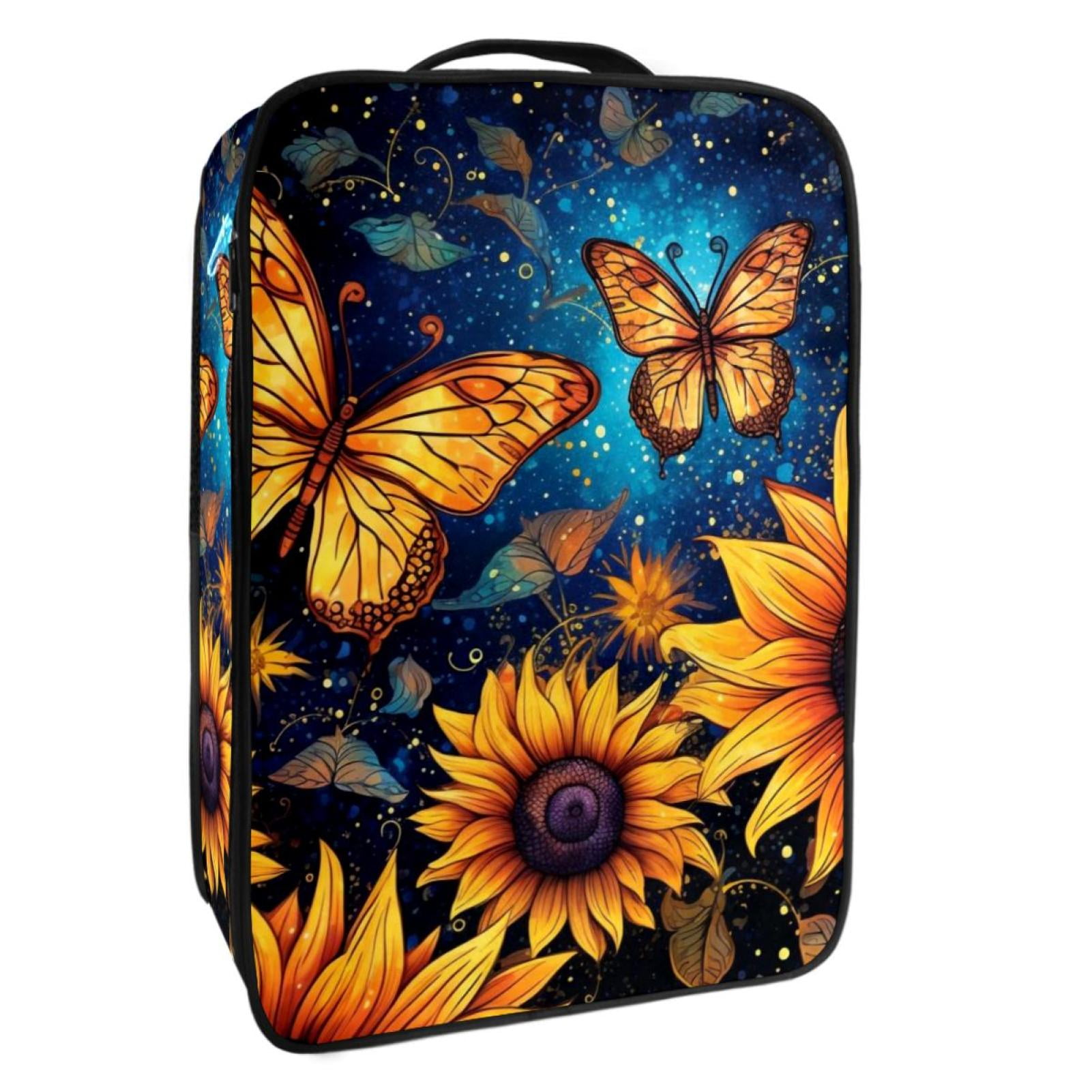 Starry Sky Sunflower Butterfly Polyester Shoe Storage Boxes, 23x31cm ...