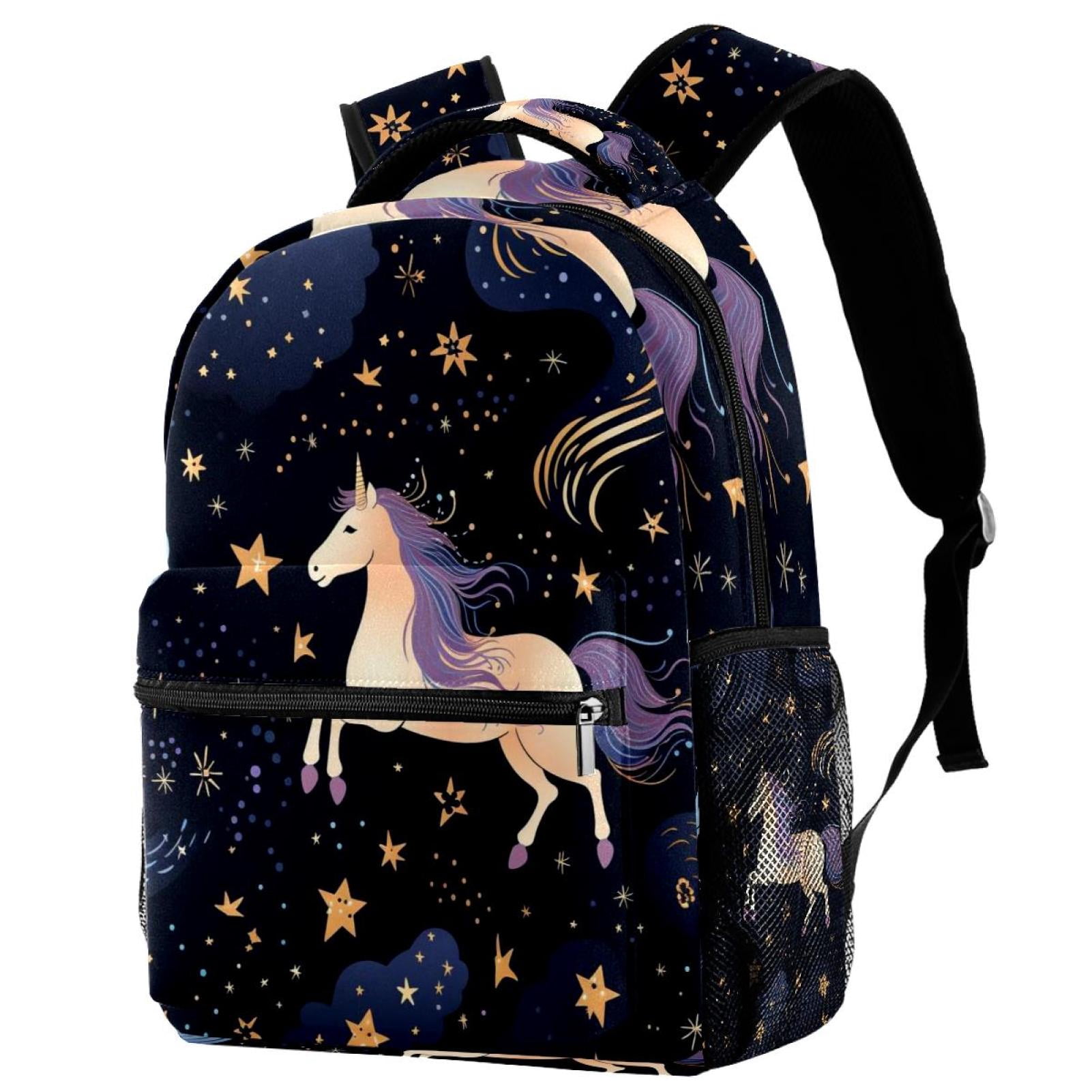 Starry Sky Unicorn Comic Cute Casual Backpacks Lightweight Premium ...