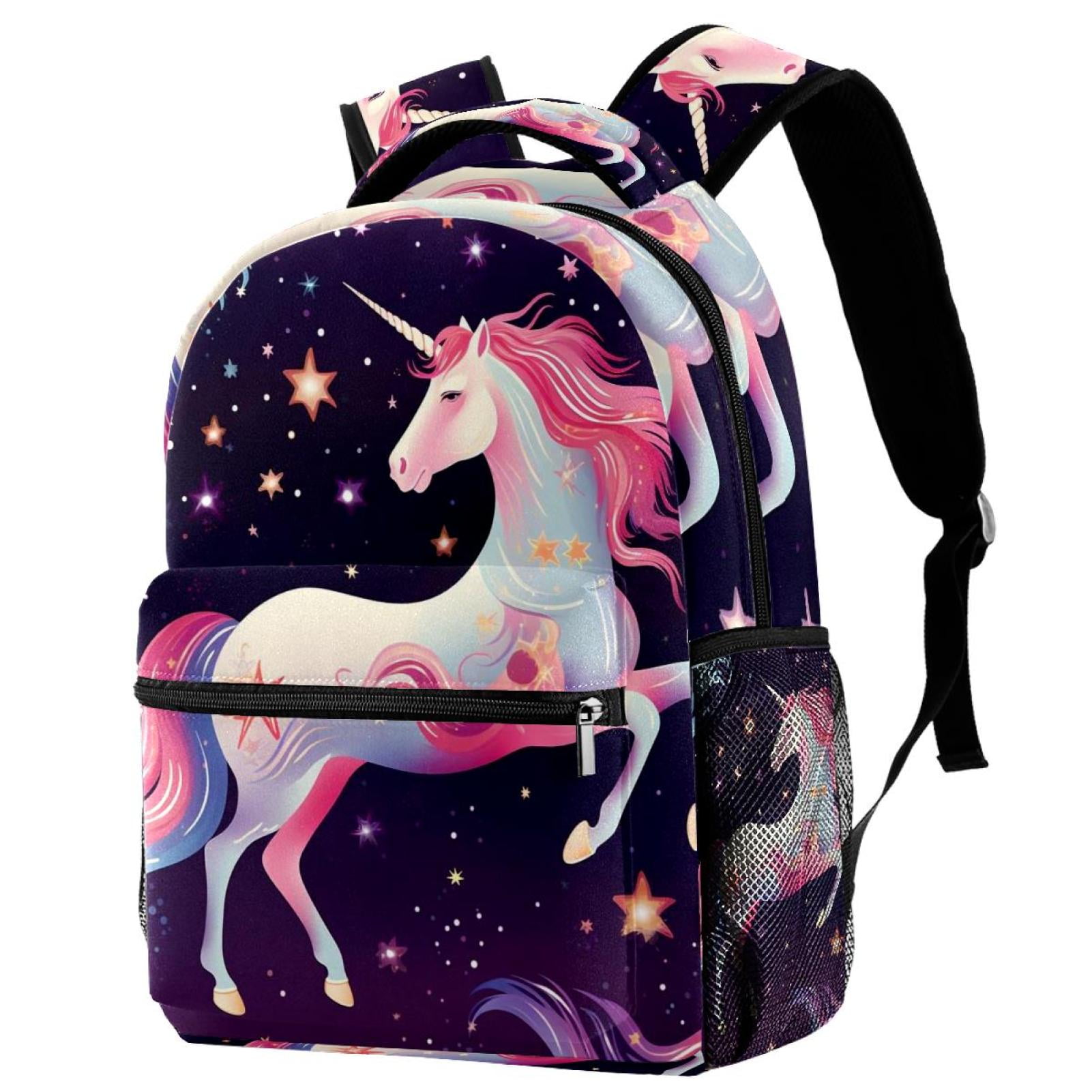 Starry Sky Unicorn Pink Cartoon Casual Backpacks Lightweight Premium ...