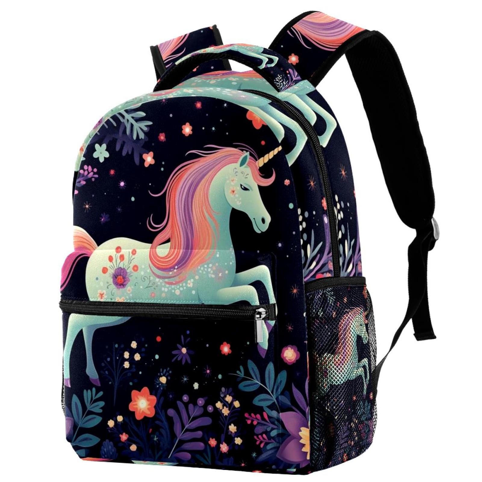 Starry Sky Unicorn cartoon Painted Lightweight Backpacks Roomy Interior ...