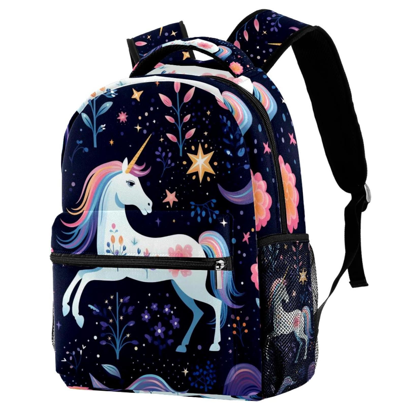 Starry Sky Unicorns Comics Pattern Casual Backpacks Lightweight Premium ...