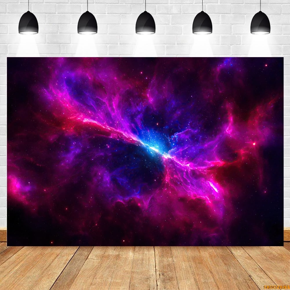 Starry Sky Universe Space Backdrop Planets Galaxy Earth Baby Birthday ...