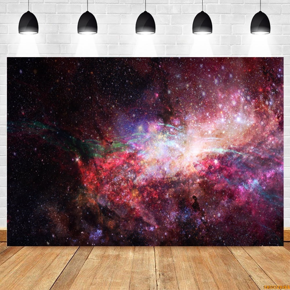 Starry Sky Universe Space Backdrop Planets Galaxy Earth Baby Birthday ...